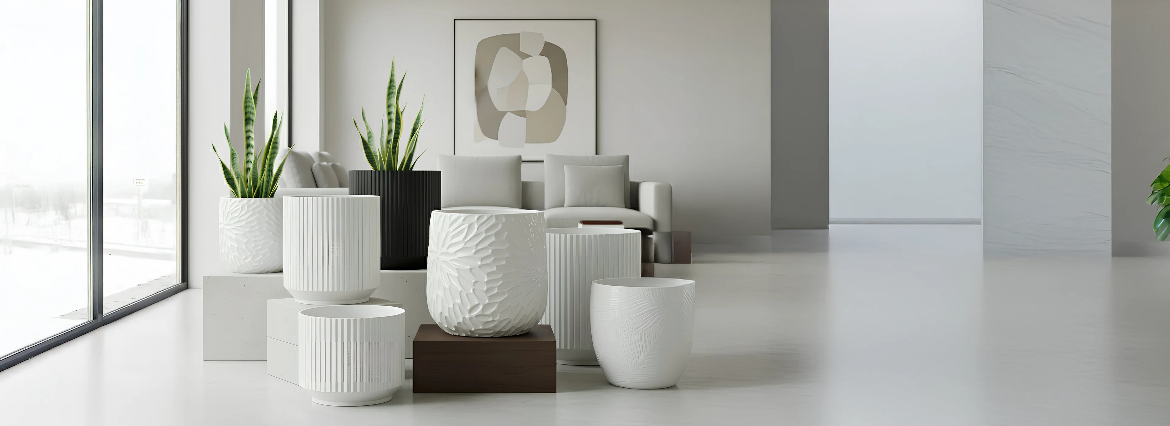 Fiberglass Planters | Hand tufted Carpets | Niche Group